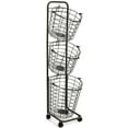 3-Tier Laundry Basket with Wheels, Wire Laundry Hamper with Handle ...