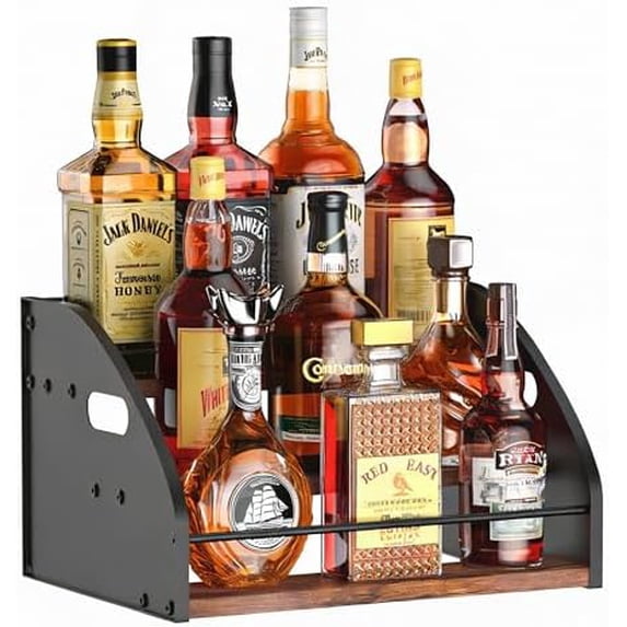 3-Tier Liquor Bottle Display Shelf, Exquisite Metal Design, Extra Large ...