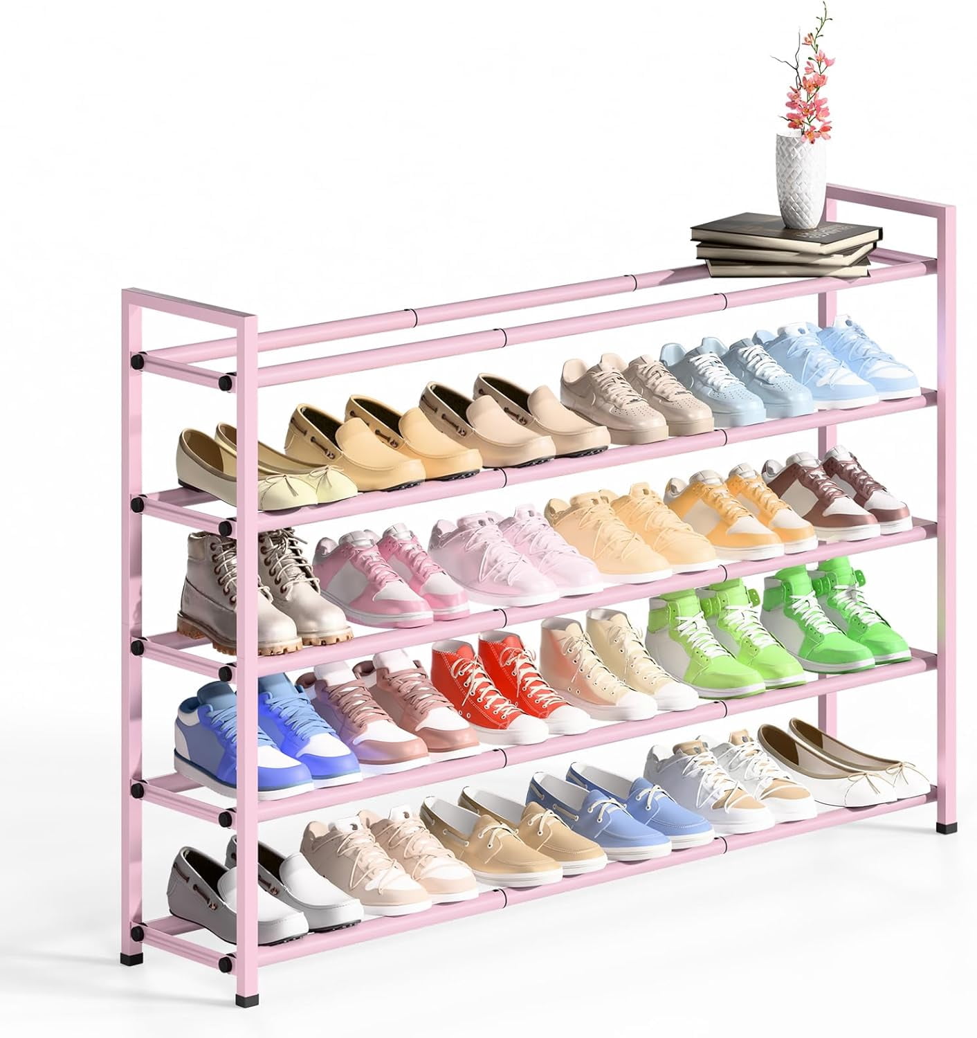 3-Tier Long Expandable Shoe Rack for Closet, 18"-44" Adjustable Shoe ...
