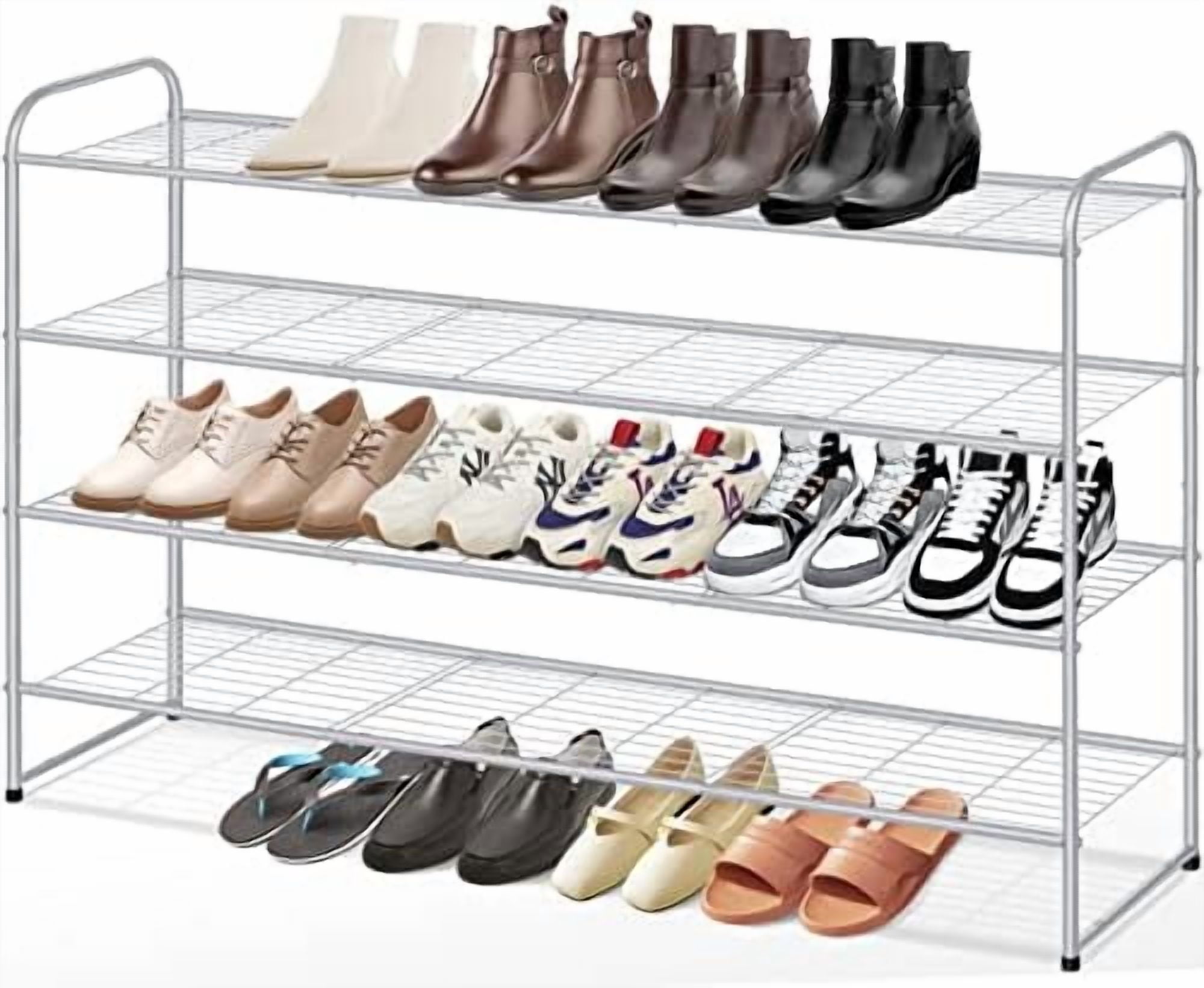 3-Tier Long Shoe Rack for Closet Metal Shoe Organizer for Entryway ...