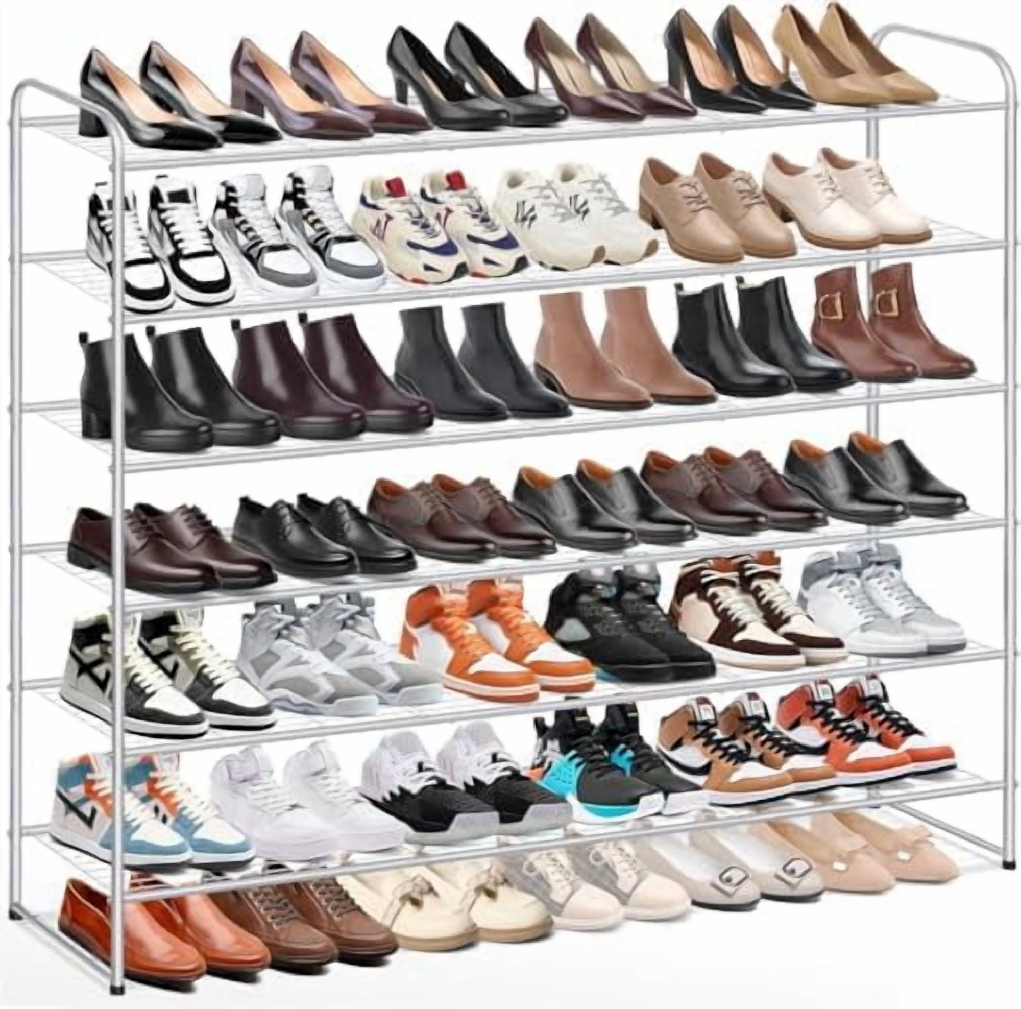 3-Tier Long Shoe Rack for Closet Metal Shoe Organizer for Entryway ...