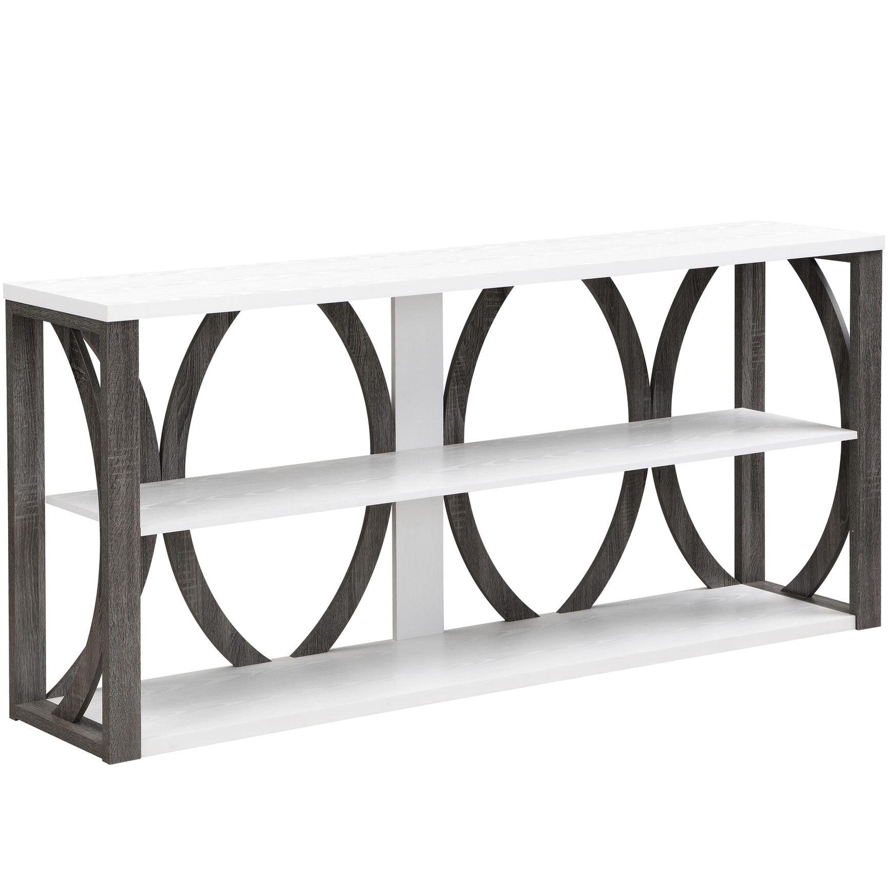 3-Tier MDF Rectangular Console Table - Spacious Shelving for Organizing ...