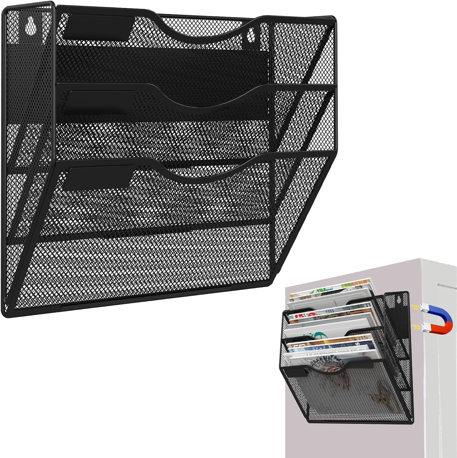 Unbranded 3-Tier Magnetic File Holder Organizer, Gray - Walmart.com