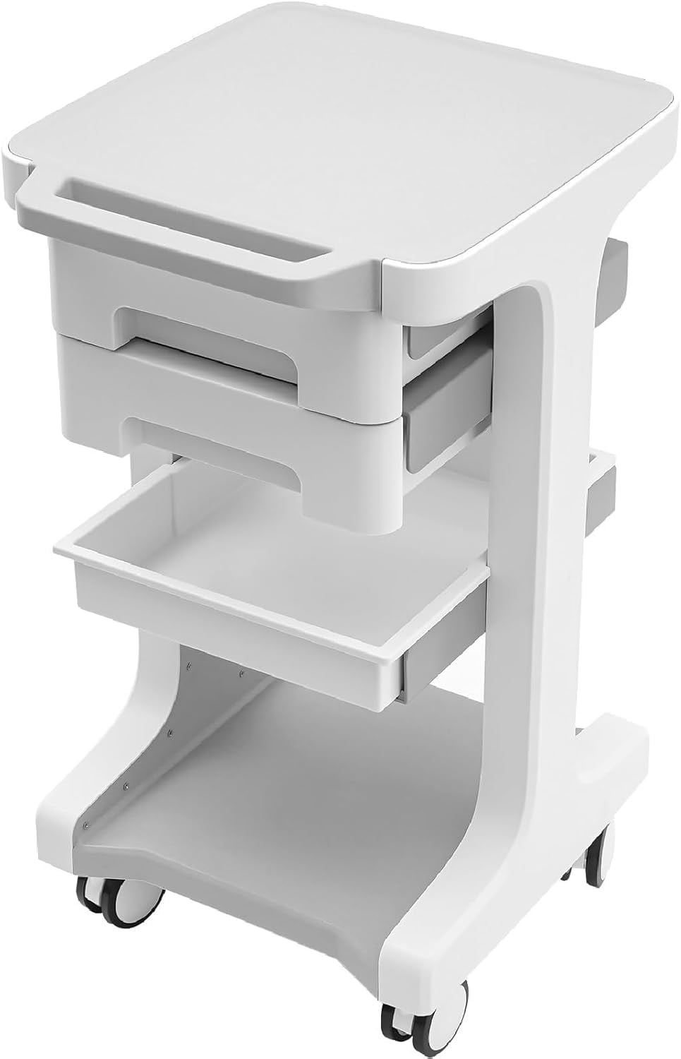 3 Tier Medical Rolling Cart with 2 Drawers Professional Utility Cart ...