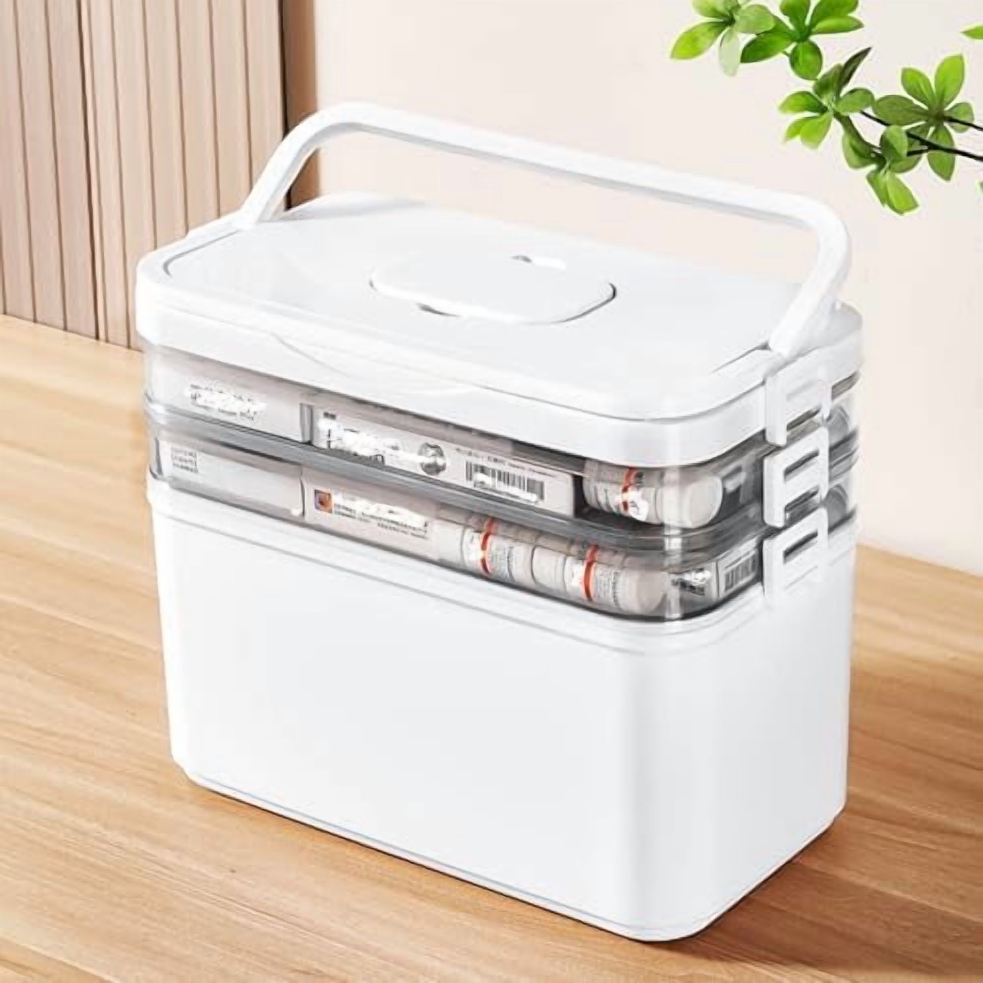 3-Tier Medicine Cabinet Organizer with Removable 6-Compartment Pill ...