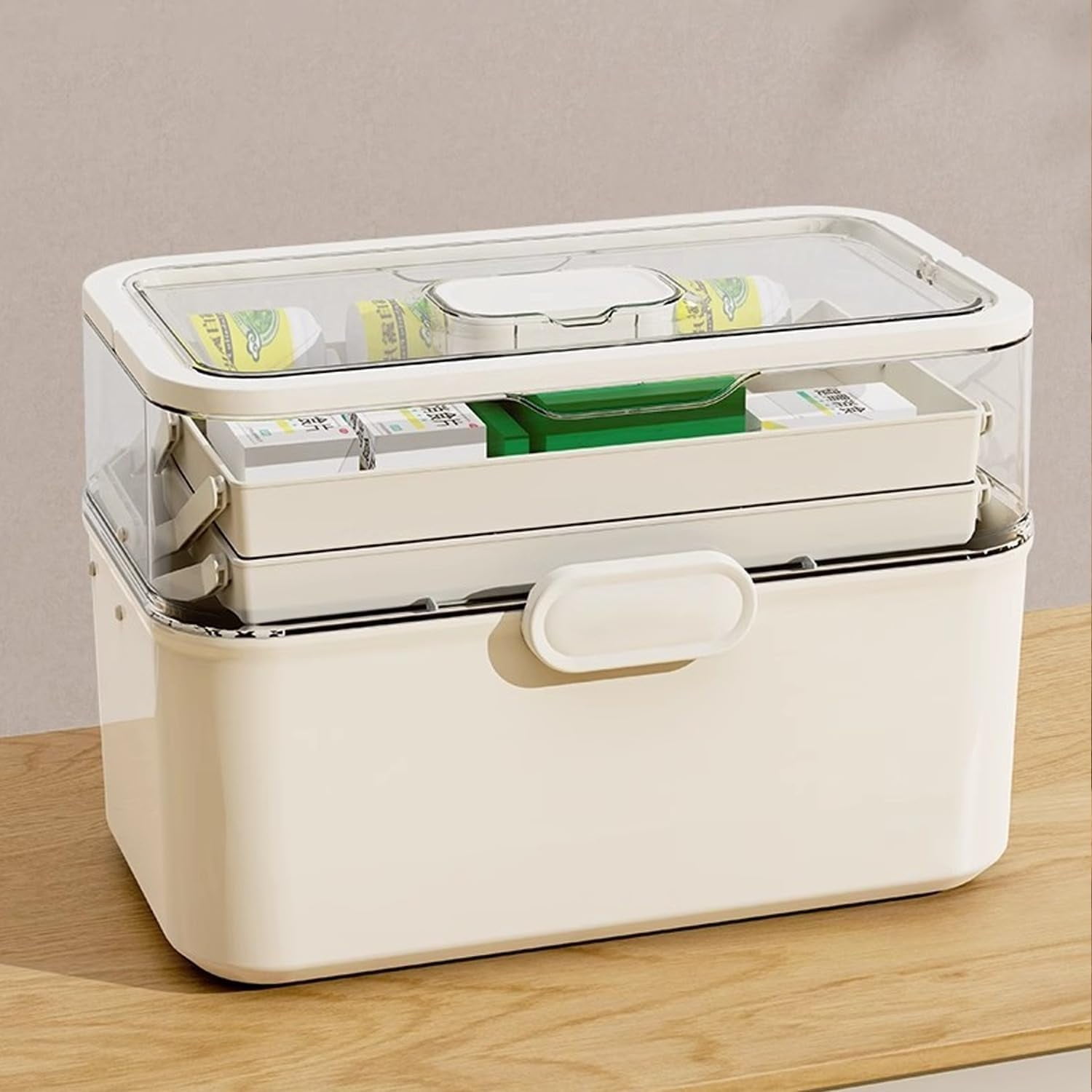 3-Tier Medicine Organizer with Removable Small Medicine Box, Large ...