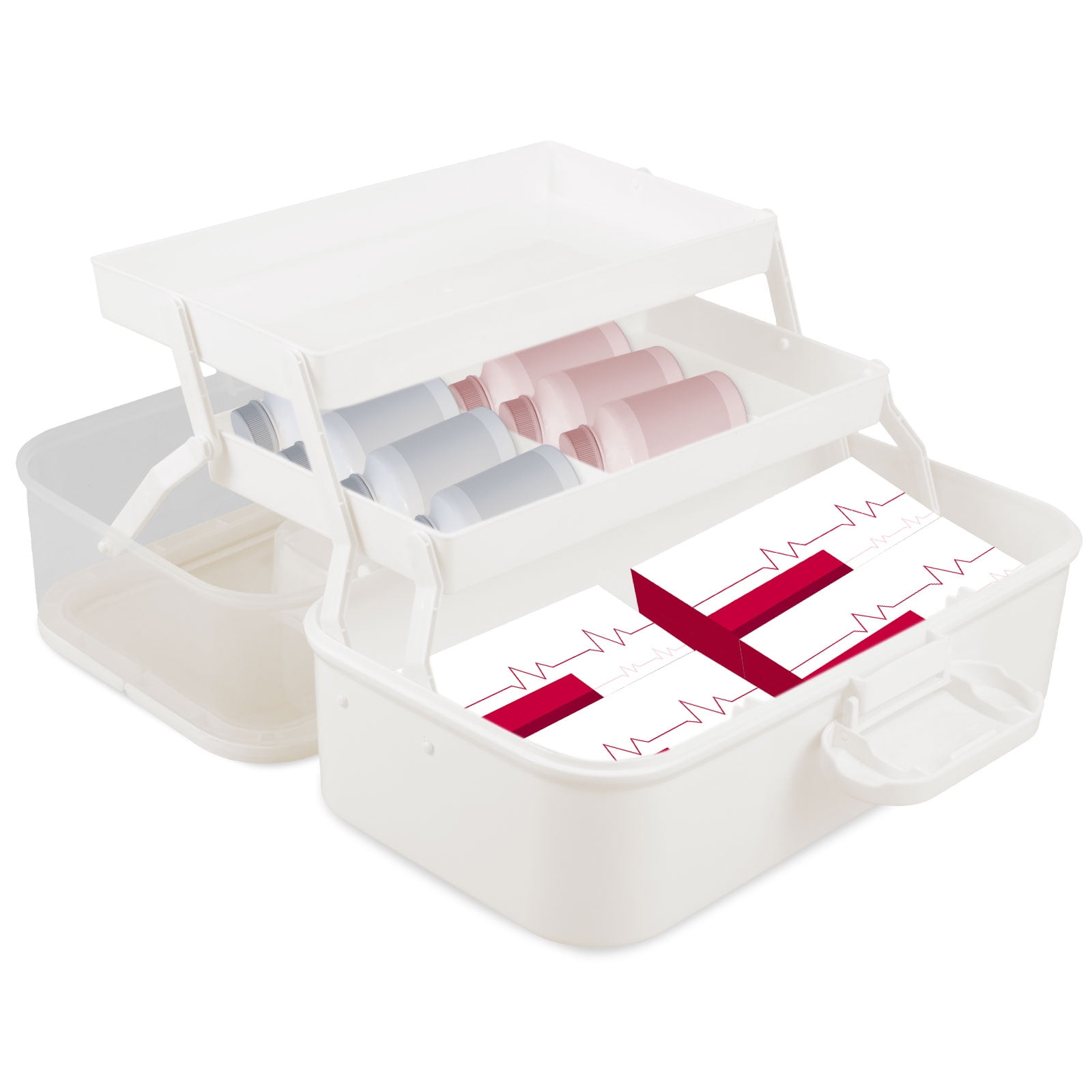 3 Tier Medicine Organizer with Removable Small Medicine Box, Large ...