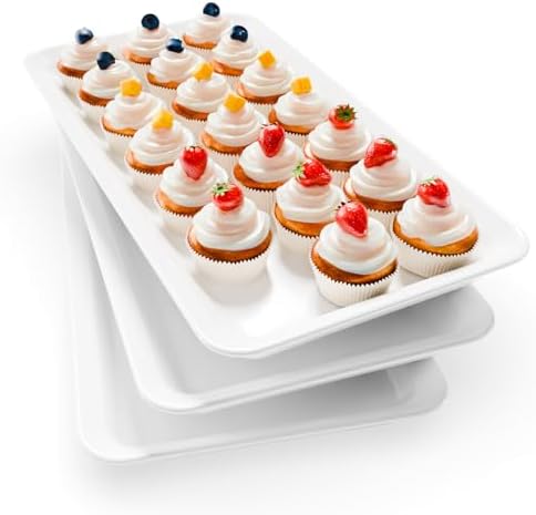 3-Tier Melamine Serving Tray Set, 14"x7" Platters for Serving Food ...