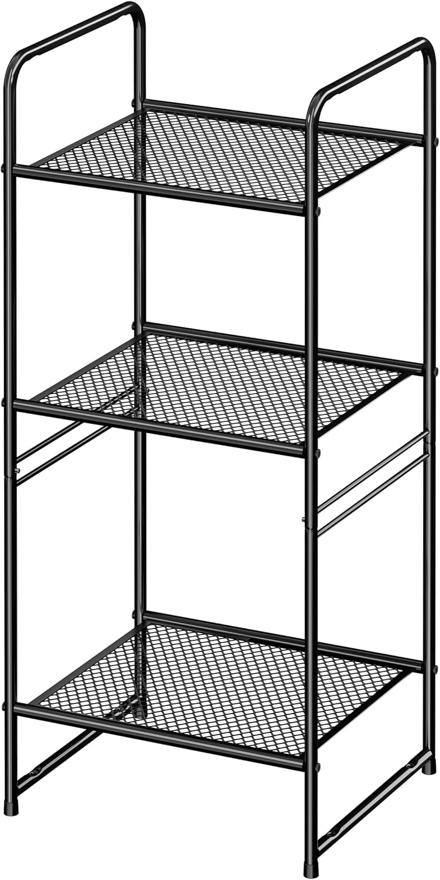 3-Tier Mesh Shelving Unit Outdoor Indoor Waterproof, Stackable Metal ...