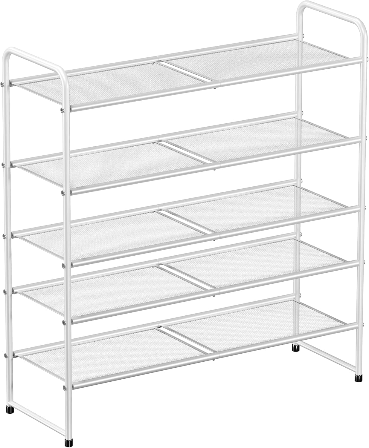 3 Tier Mesh Shoe Rack, Closet Metal 32 inch Shoe Rack Organizer Heavy ...