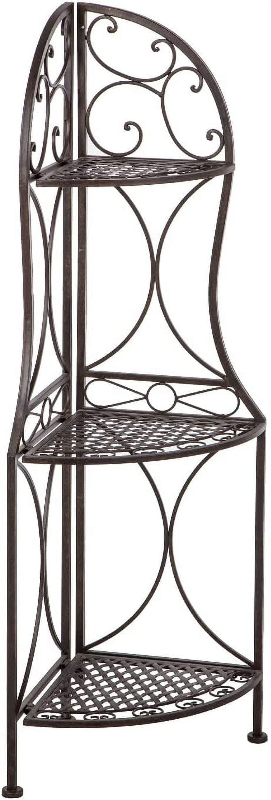3 Tier Metal Corner Shelf Stand for Kitchen Free Standing Corner Shelf ...