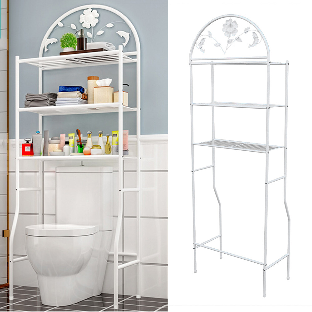 3-Tier Metal Over The Toilet Storage Cabinet Bathroom Cabinet Shelves ...