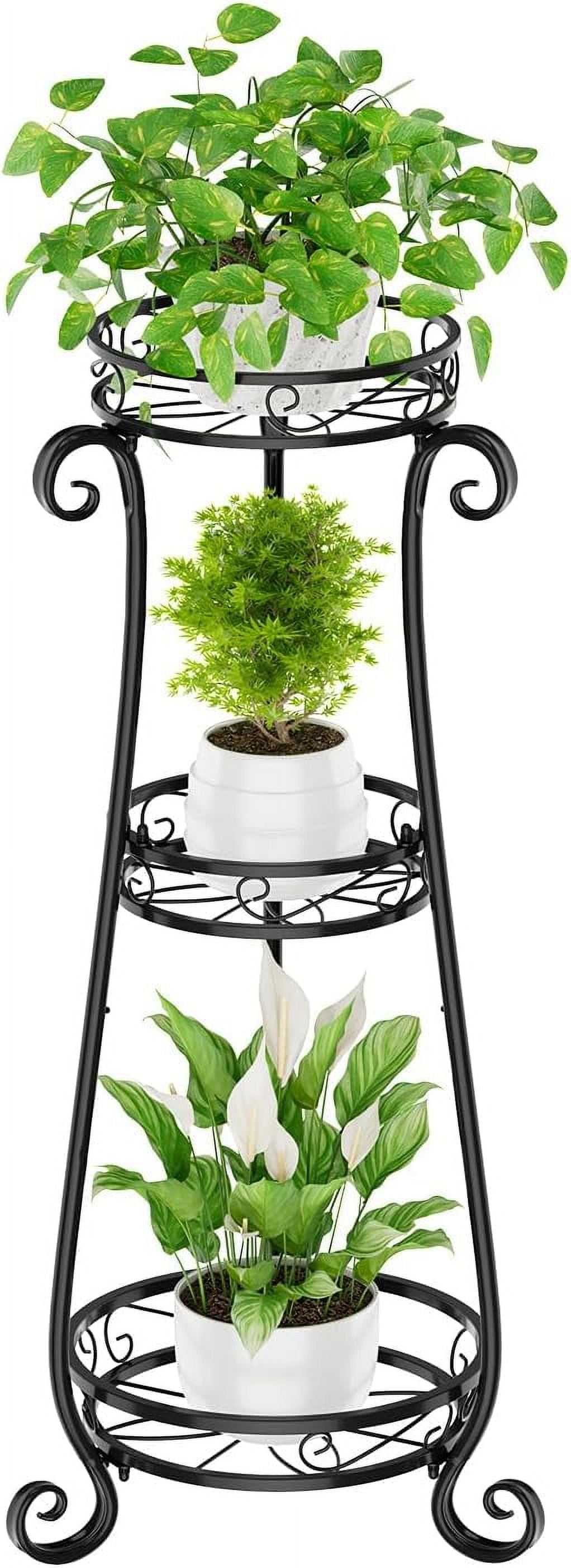 3 Tier Metal Plant Stand Indoor, 34 Inch Tall Corner Plant Stands for ...