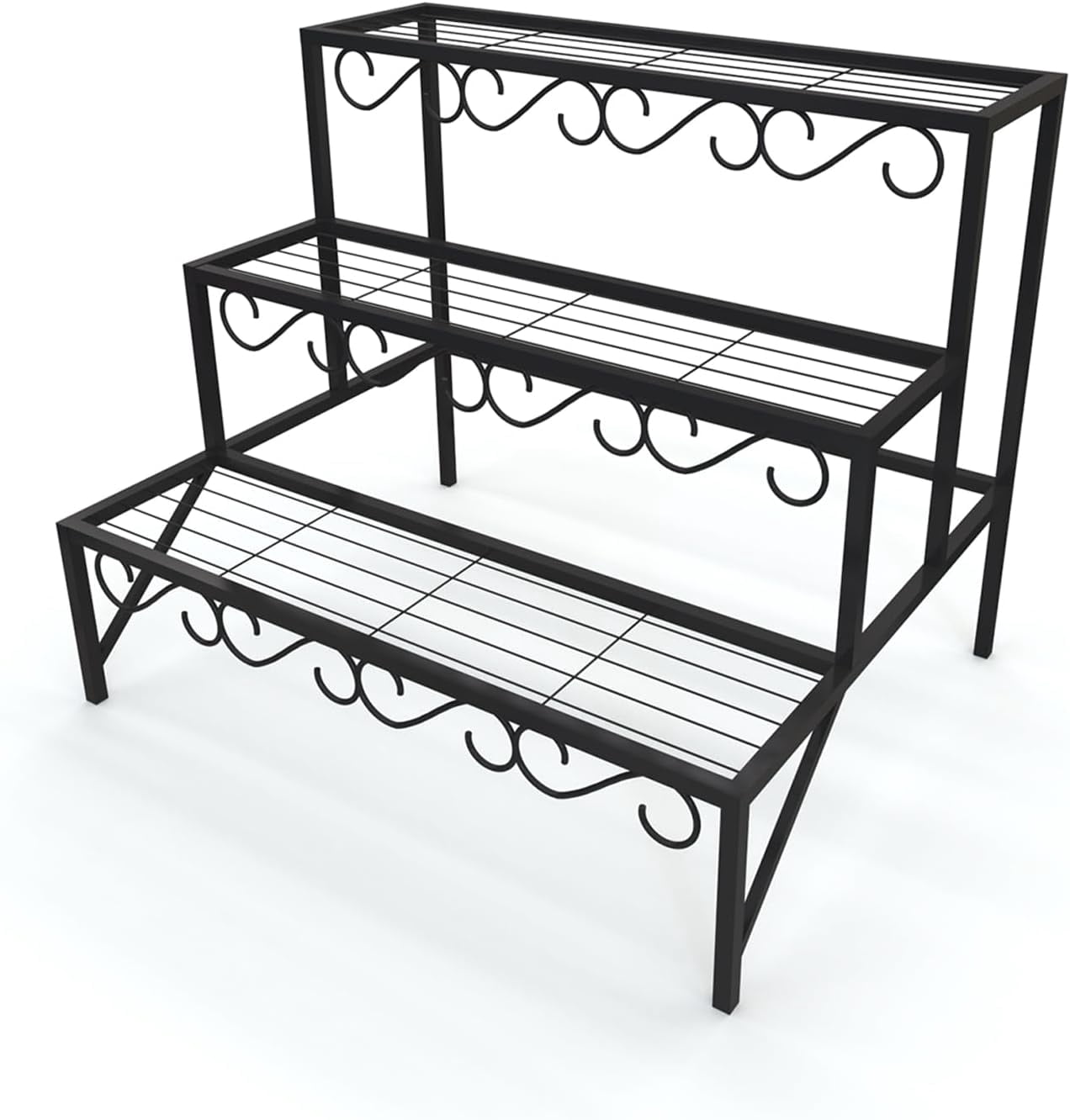 3 Tier Metal Plant Stand Outdoor Indoor, Heavy Duty Flower Pot Holder ...