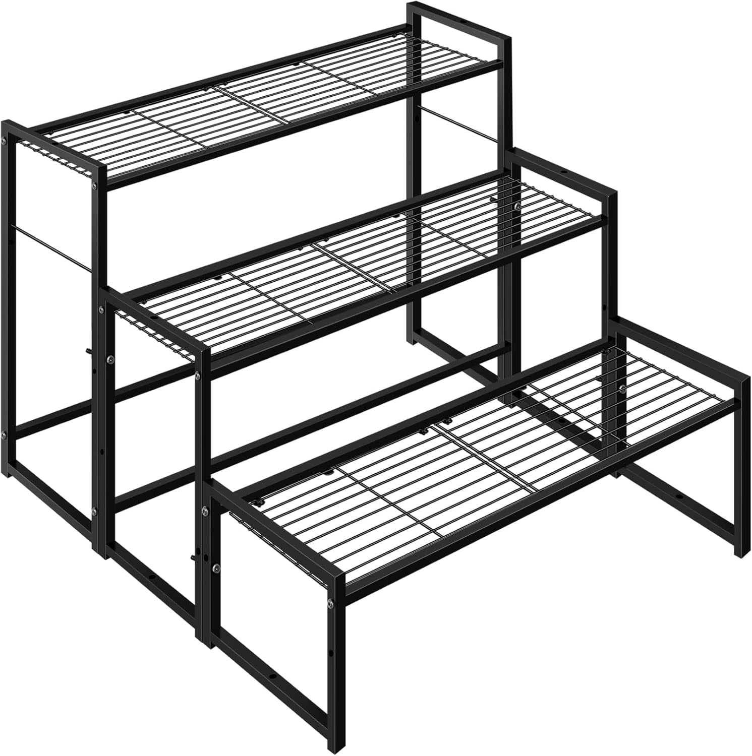 3 Tier Metal Plant Stand Outdoor Indoor, Heavy Duty Stackable Plant ...