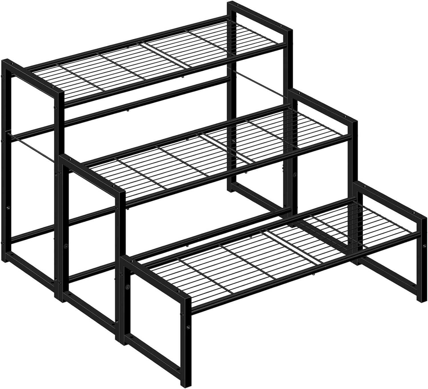 3 Tier Metal Plant Stand Outdoor Indoor Waterproof, Stackable Heavy ...