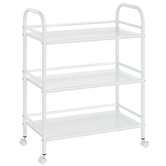 Cshidworld 3-Tier Metal Rolling Cart, Heavy Duty Multifunctional Metal ...
