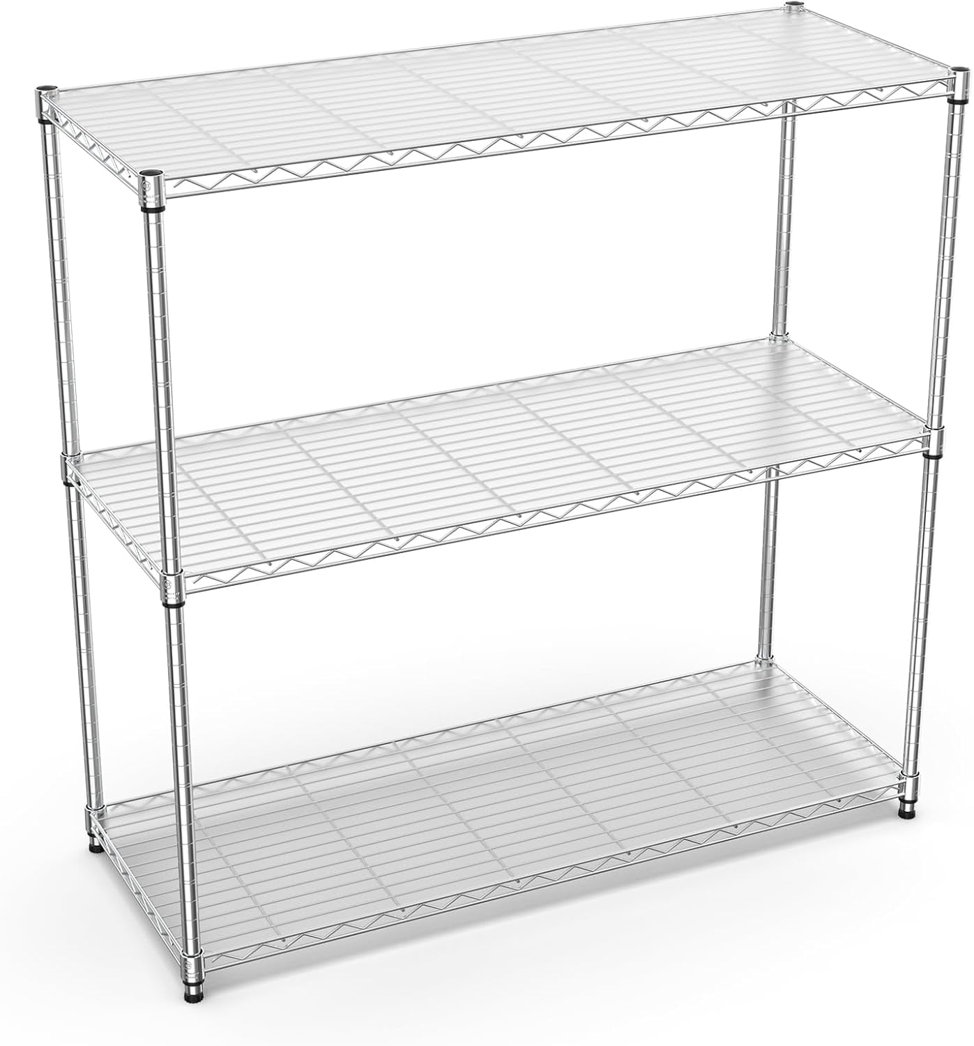3 Tier Metal Shelf Wire Shelving Unit, 1050lbs Capacity Heavy Duty ...