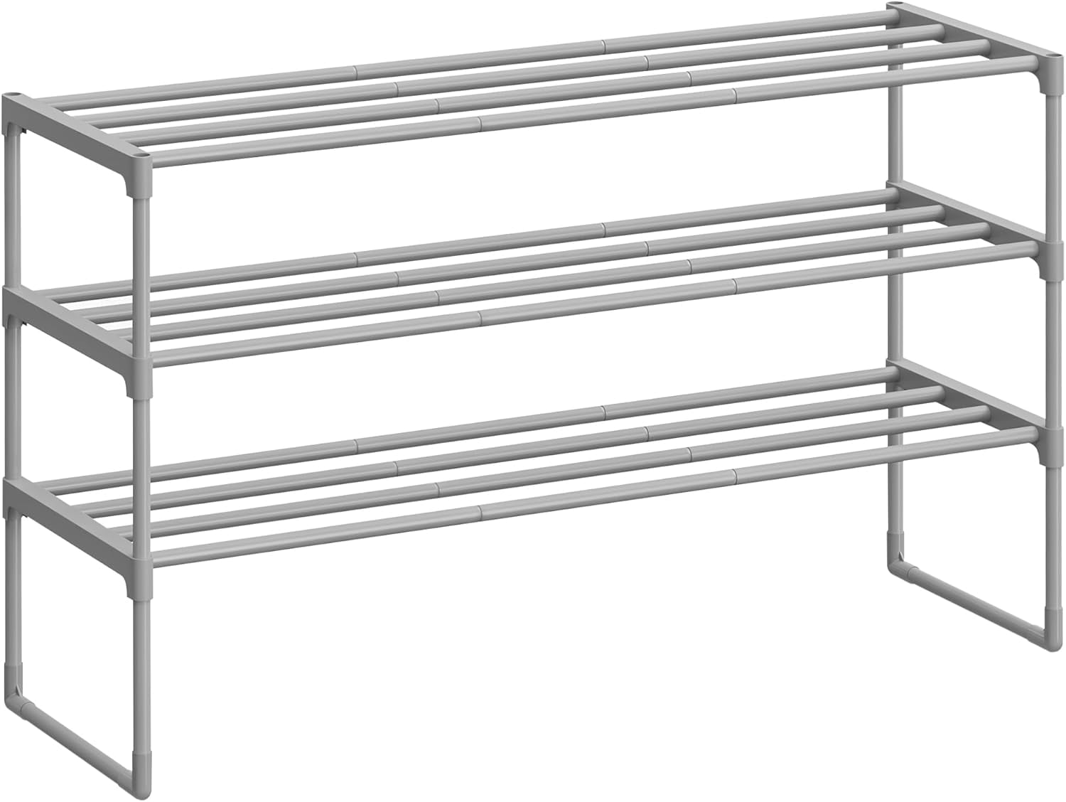 3-Tier Metal Shoe Rack Organizer, Upright & Upside-Down Use, Holds 16 ...