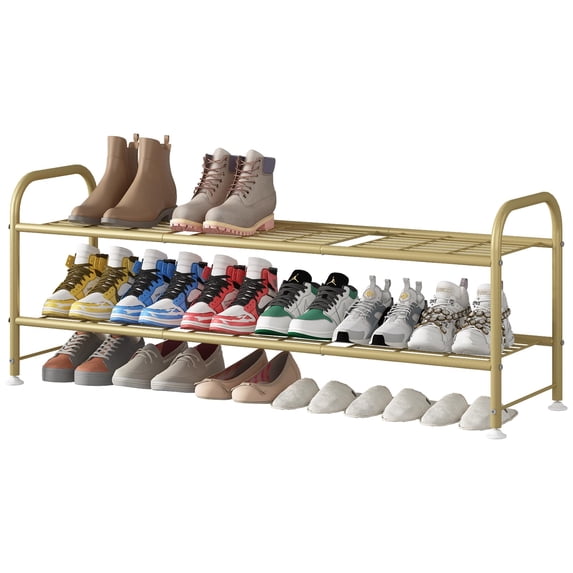 3 Tier Metal Shoe Rack Organizer for Closet Entryway Durable Space ...