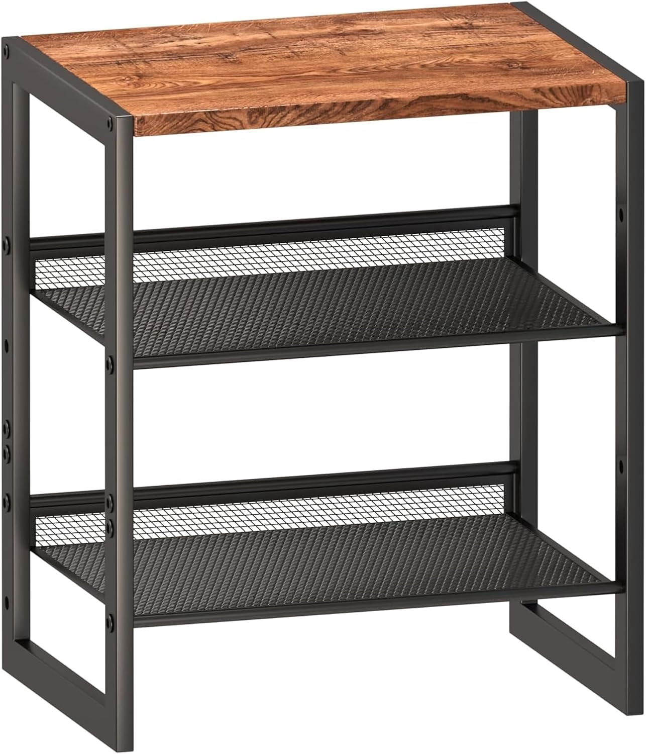 3 Tier Metal Shoe Rack, Sturdy Steel Frame with Rust-Proof Coating, MDF ...