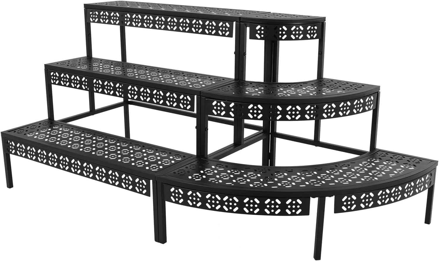 3 Tier Metal Stand, Stepped Garden Flower Pot Display Shelf, Flower Pot ...
