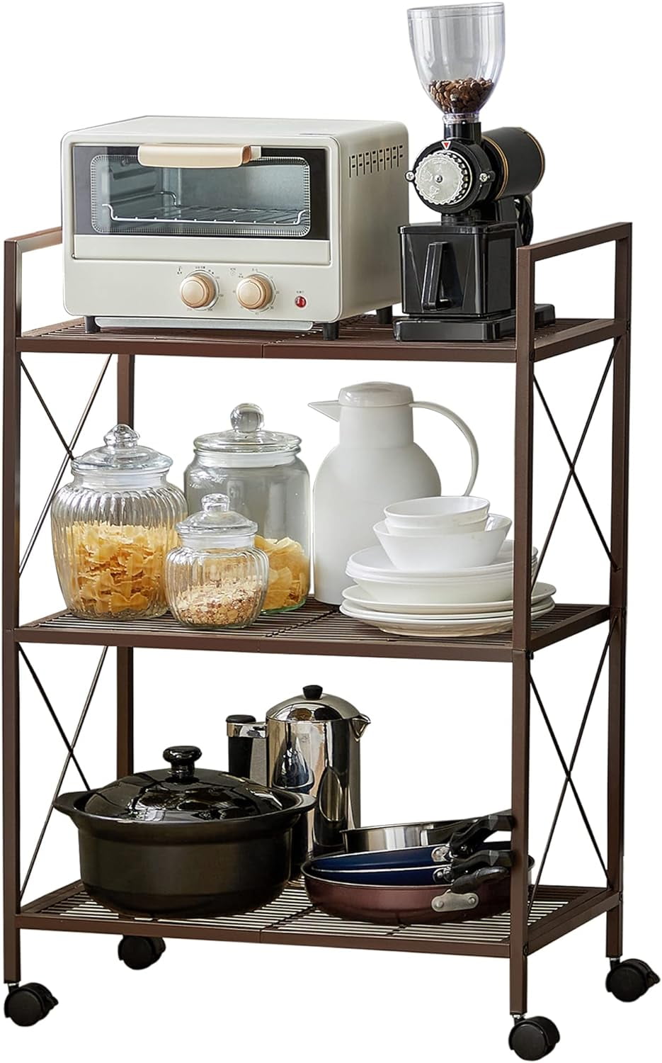 Customer reviews for 3-Tier Metal Storage Rack with Wheels, Mesh ...