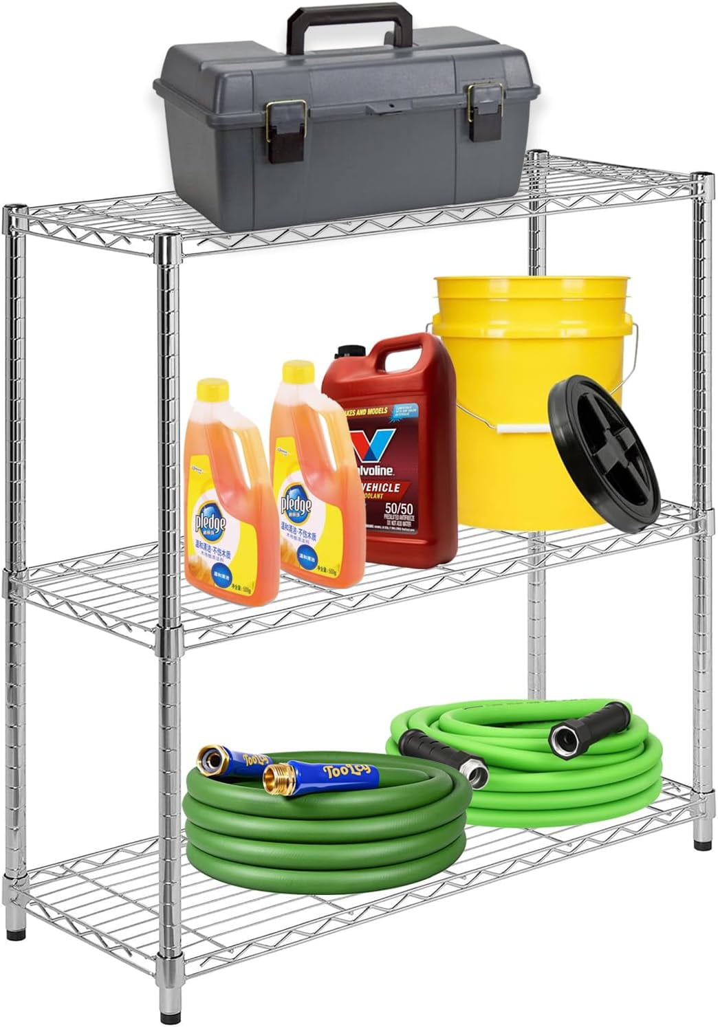 3 Tier Metal Storage Shelves 23" L x 13" W x 30"H Adjustable Wire Unit ...