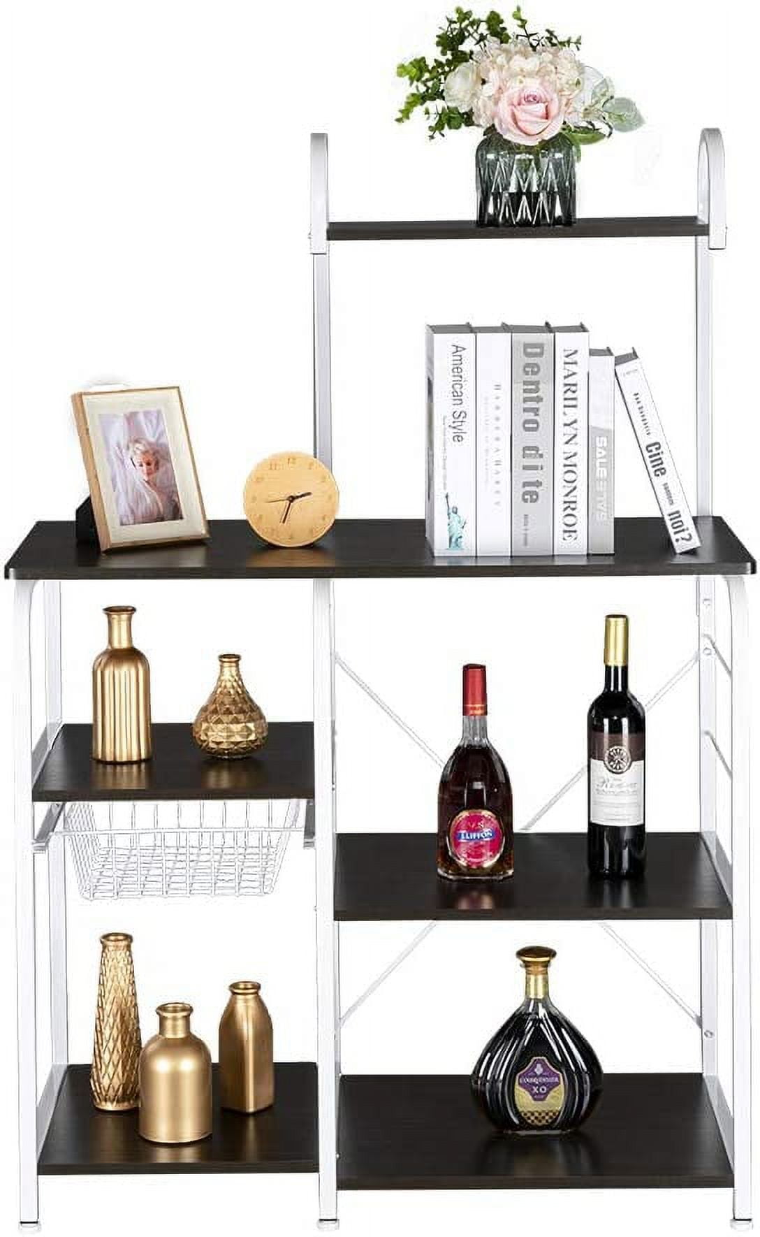 3-Tier Microwave Cart Kitchen Baker's Rack Wood Microwave Stand Kitchen ...