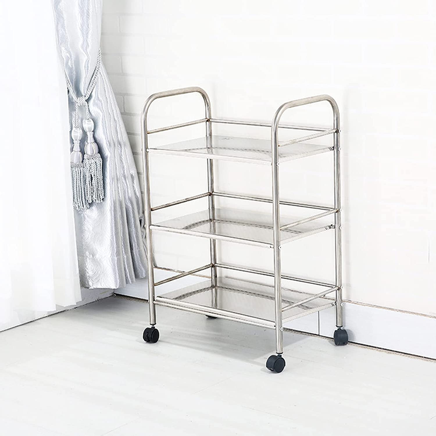 3 Tier Microwave Stand Cart Stainless Steel Utility Cart Multi-Purpose ...