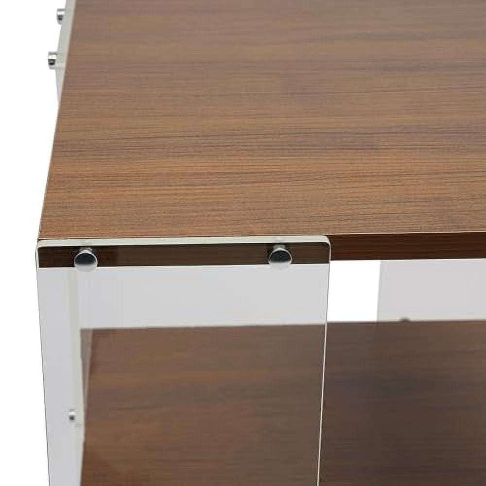 3 Tier Mobile Bookshelf, Clear Acrylic Bookcase Floor-Standing Cube ...