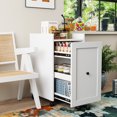 3 Tier Mobile Snack Organizer with Wheels, Slide Out Pantry Cabinet for ...