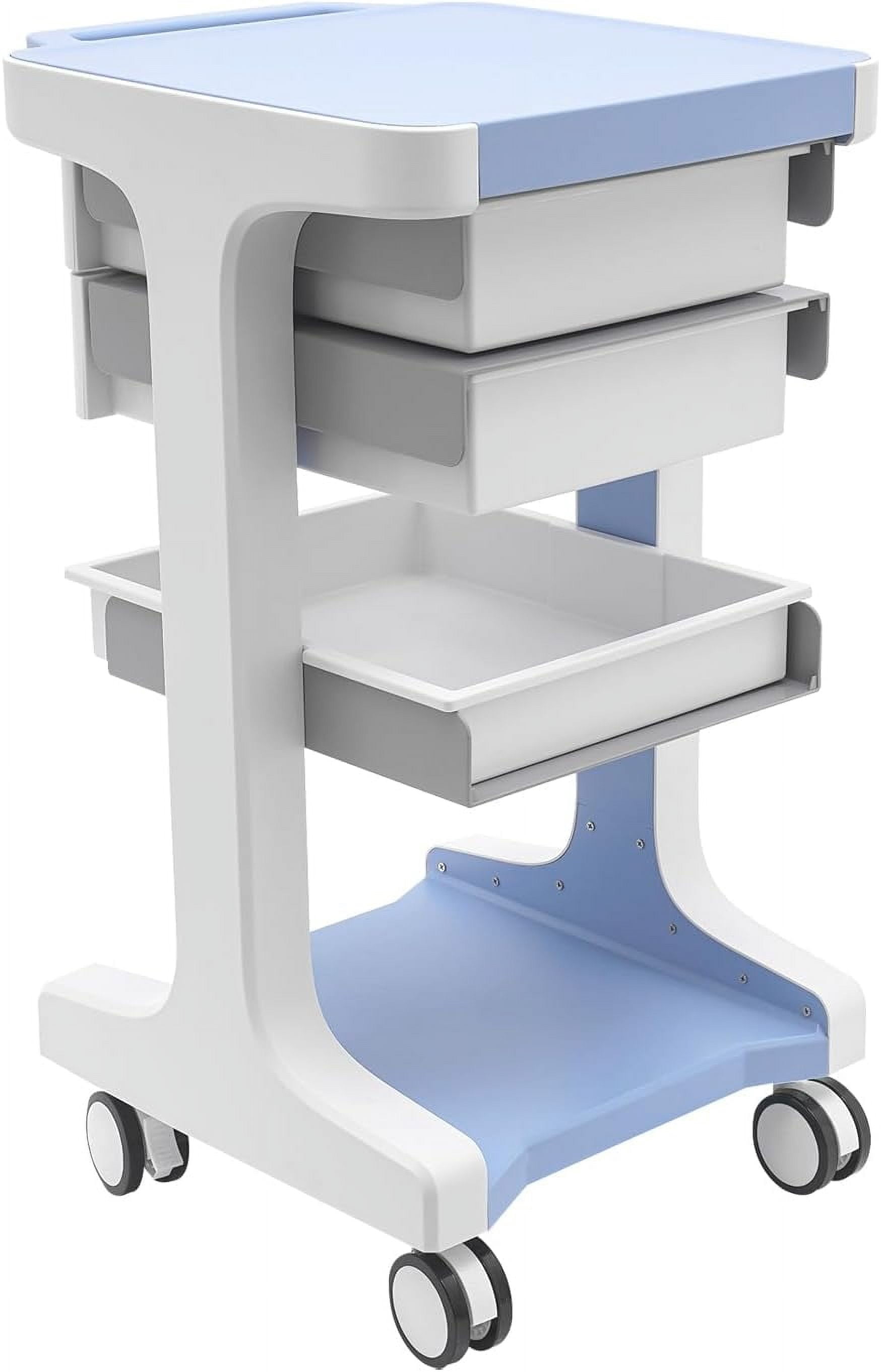 3-Tier Mobile Utility Cart with 2 Storage Cabinets & Wheels，Rolling ...