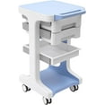 3-Tier Mobile Utility Cart with 2 Storage Cabinets & Wheels，Rolling ...