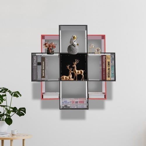 3-Tier Modern Wall Mount Book Shelf Modern 9 Compartments PVC Board ...