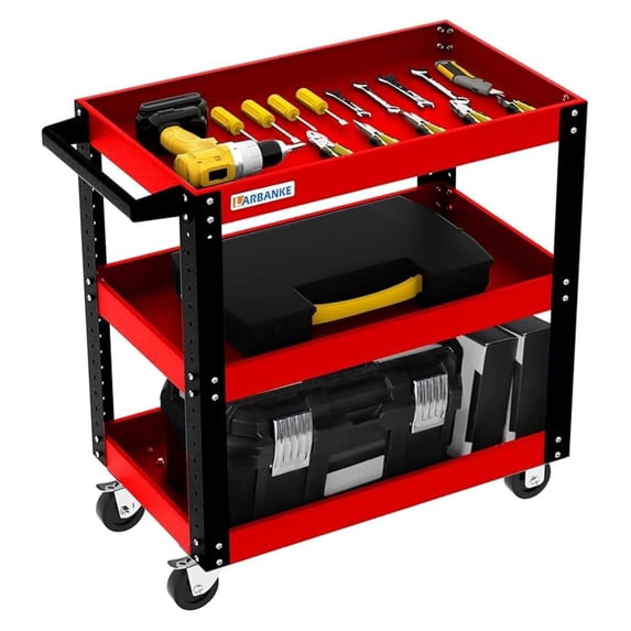 3-Tier Multi-Use Utility Cart,Heavy-Duty Service Cart Load Capacity Up ...