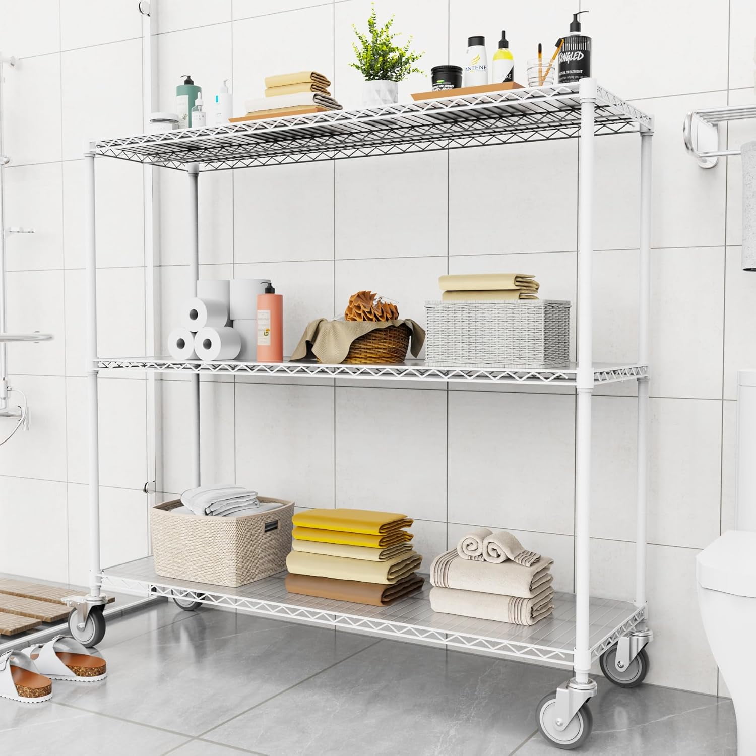 3 Tier NSF Storage Rack, 3000lbs Capacity Heavy Duty, Metal Wire ...