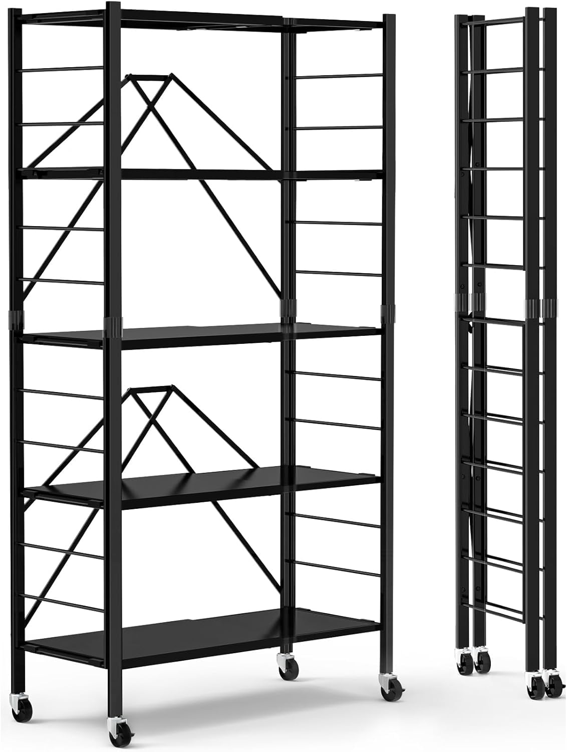 3-Tier Narrow Shelf, Expandable Metal Narrow Shelving Unit, Free ...