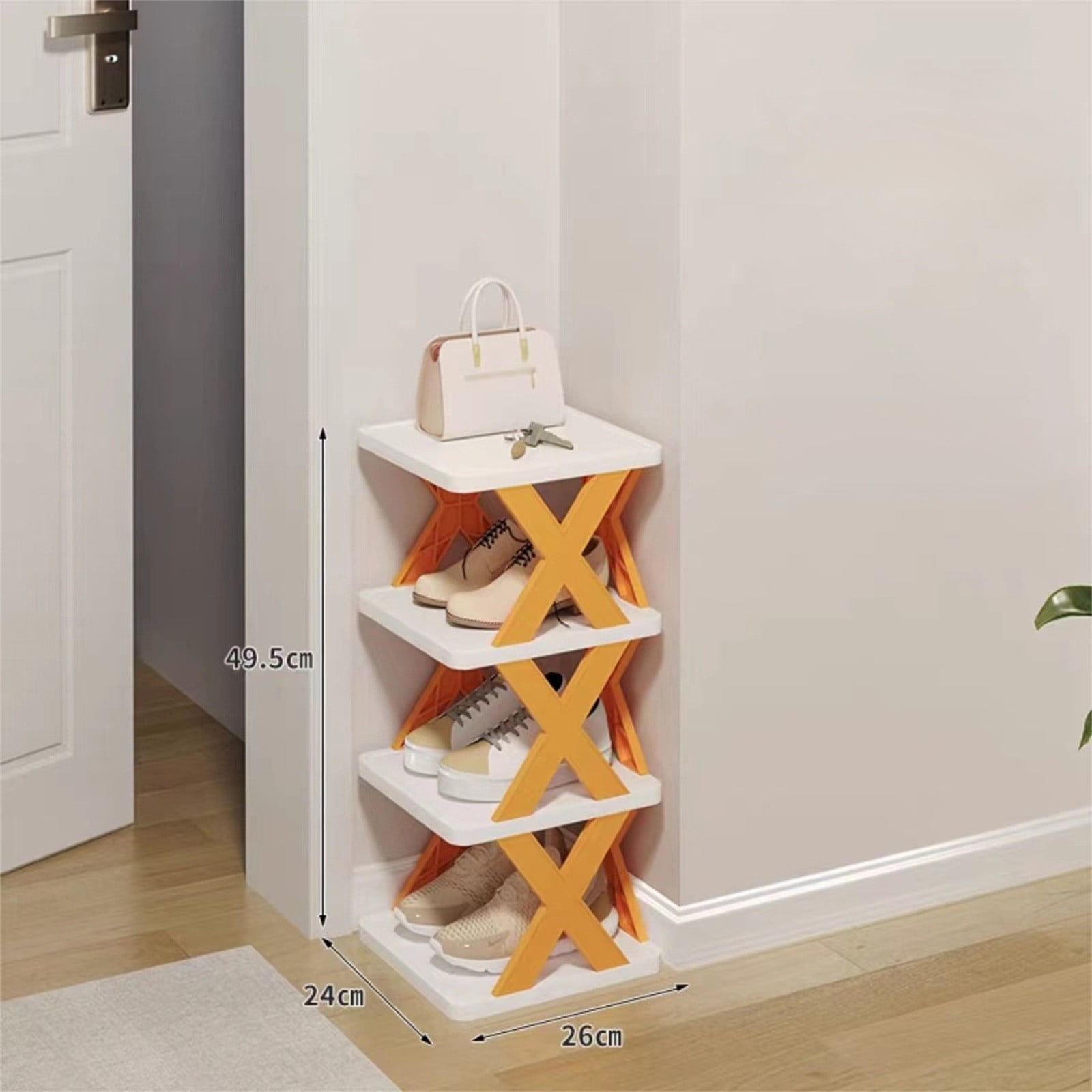 3 Tier Narrow Shoe Rack,Small Vertical Shoe Stand,Space Saving DIY Free ...