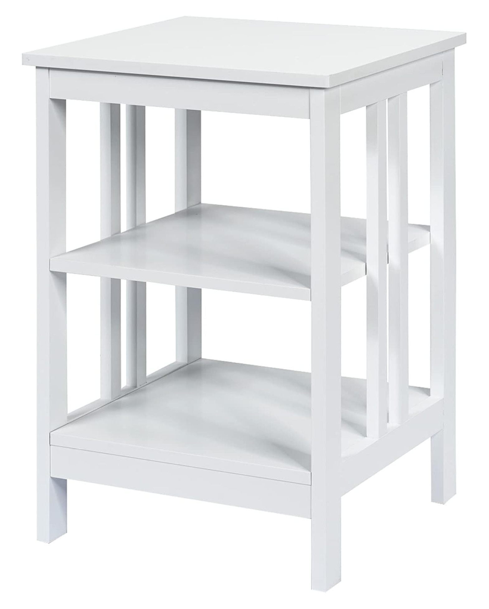 3-Tier Nightstand, Wooden Sofa Side Table with Storage, Stable End ...