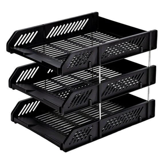 3 Tier Off Ice Filing Trays Desk File A4 Document Letter Rack Paper ...