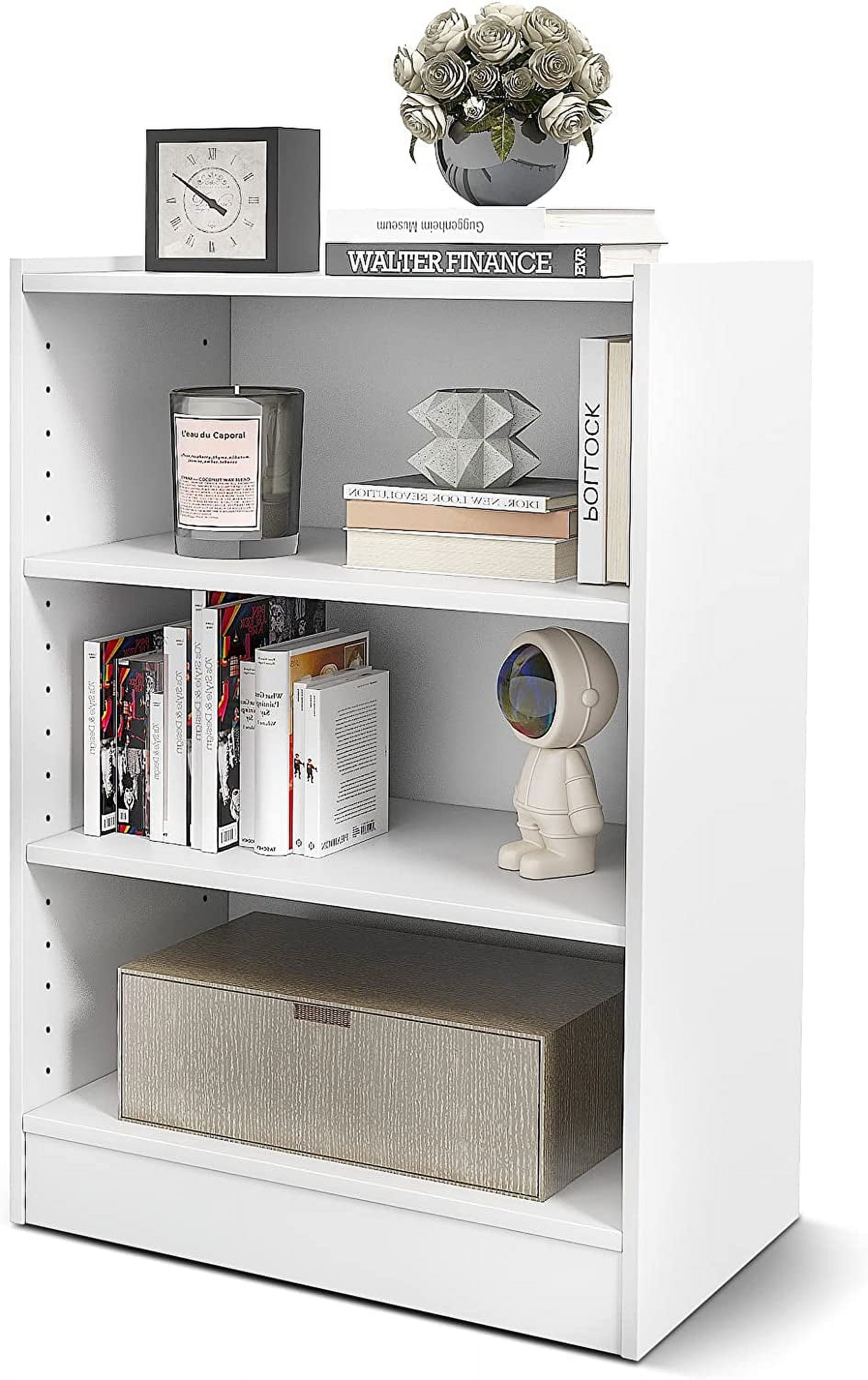 3-Tier Open Bookcase, Modern 3-Cube Bookshelf with 18-Position ...