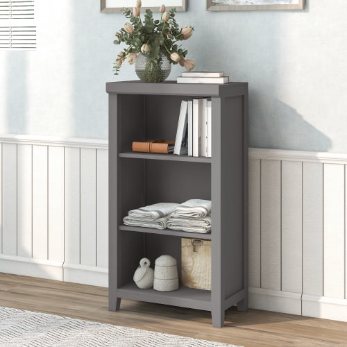 3-Tier Open Cubby Storage Shelf, Small Sturdy Storage Bookshelf Cabinet ...