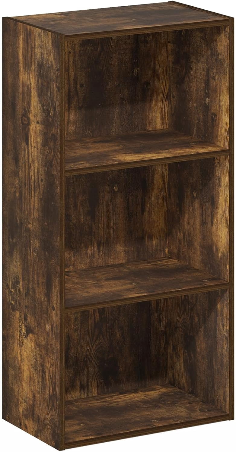 3-Tier Open Shelf Bookcase, Amber Pine - Walmart.com