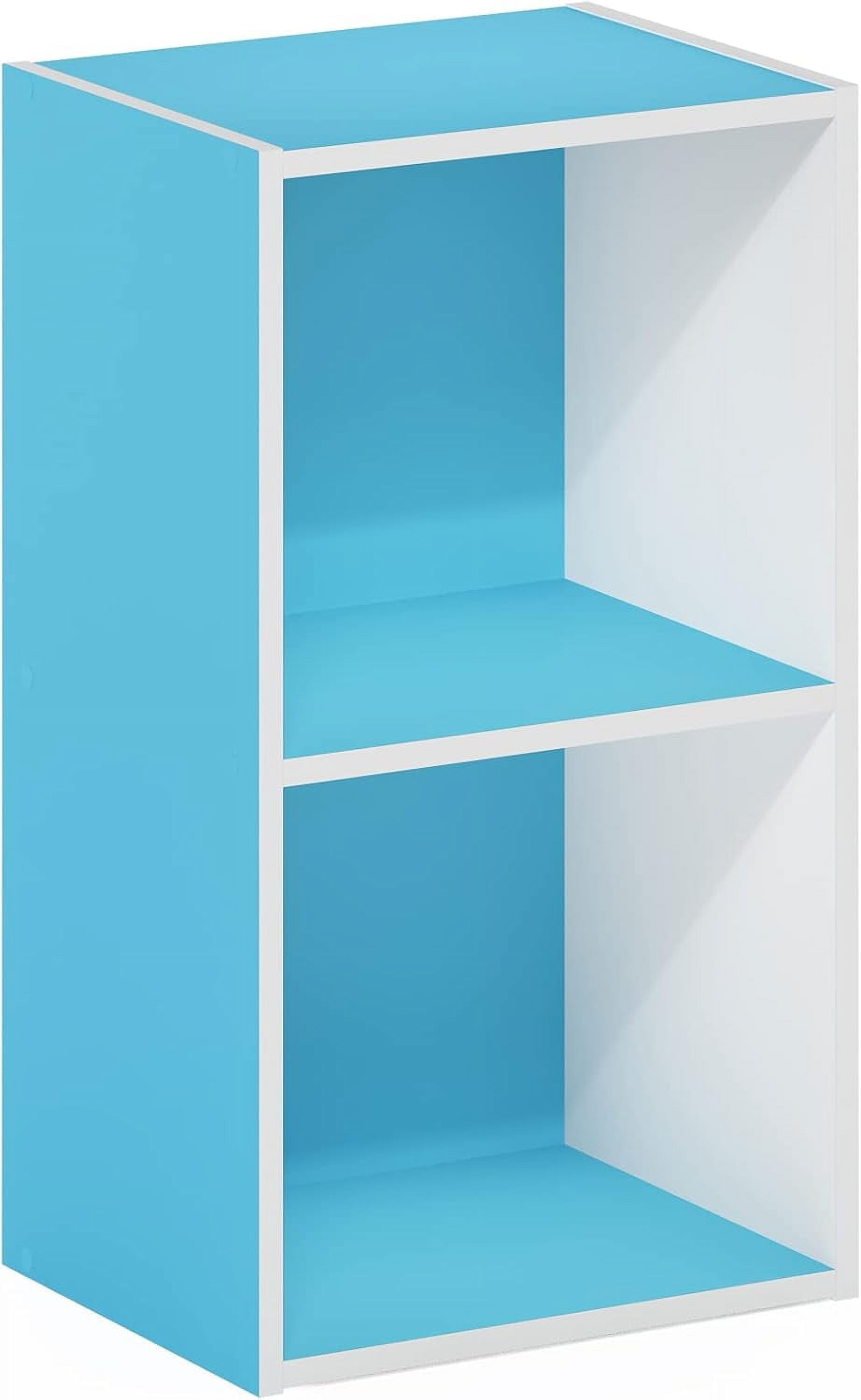 3-Tier Open Shelf Bookcase, White/Light Blue 11003WH/LBL - Walmart.com