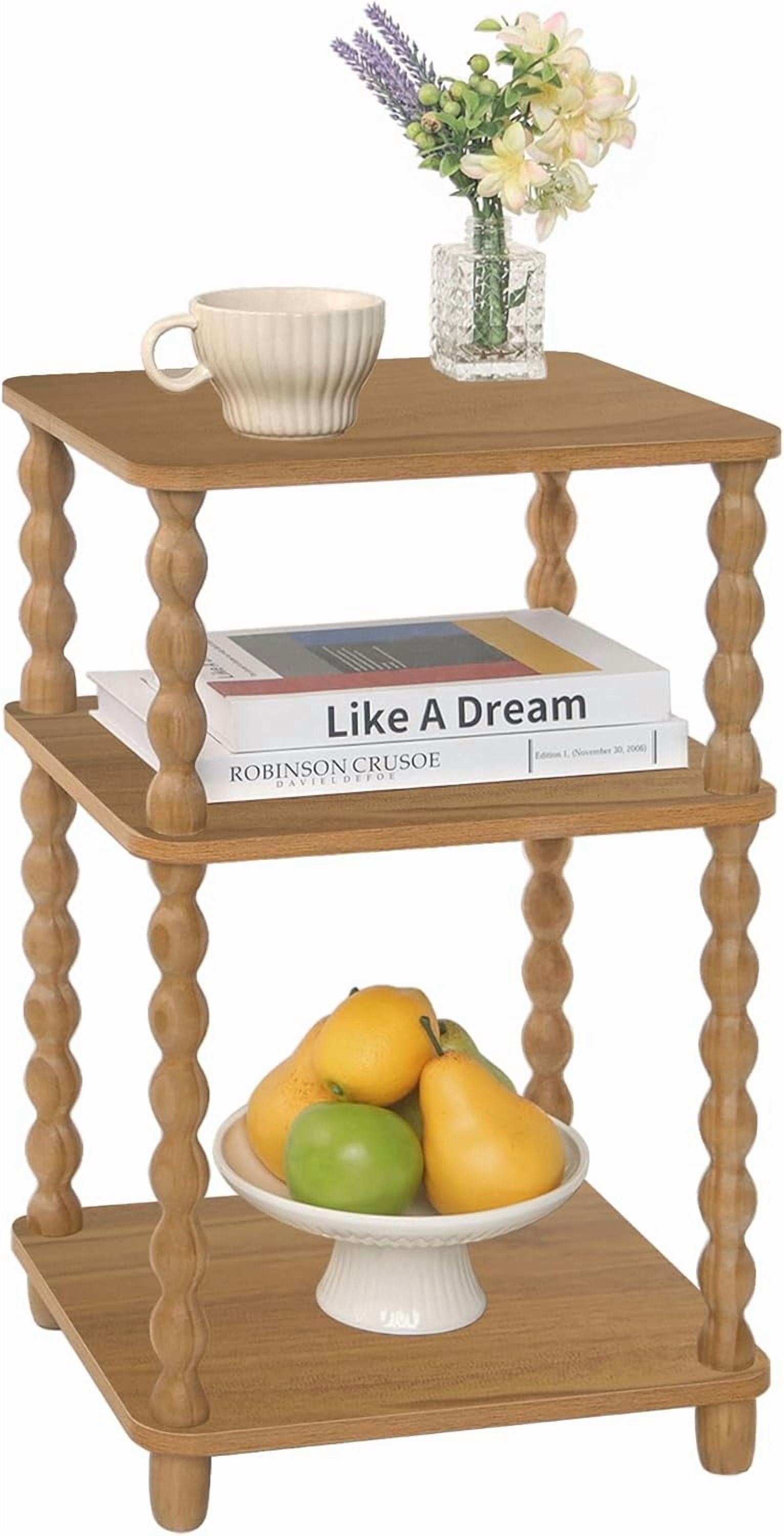 3-Tier Open Shelf Small Side Table - Modern End Table/NightStand Accent ...