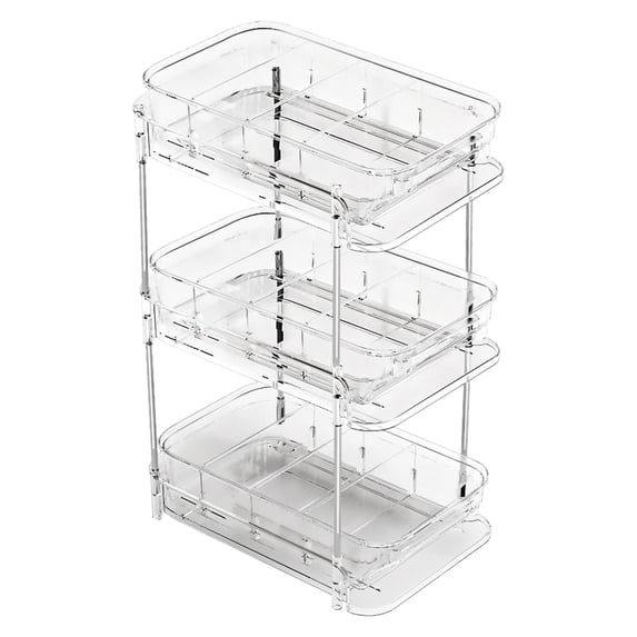 3-Tier Organizer & Storage Unit Stackable Bathroom Cabinet Organizer ...