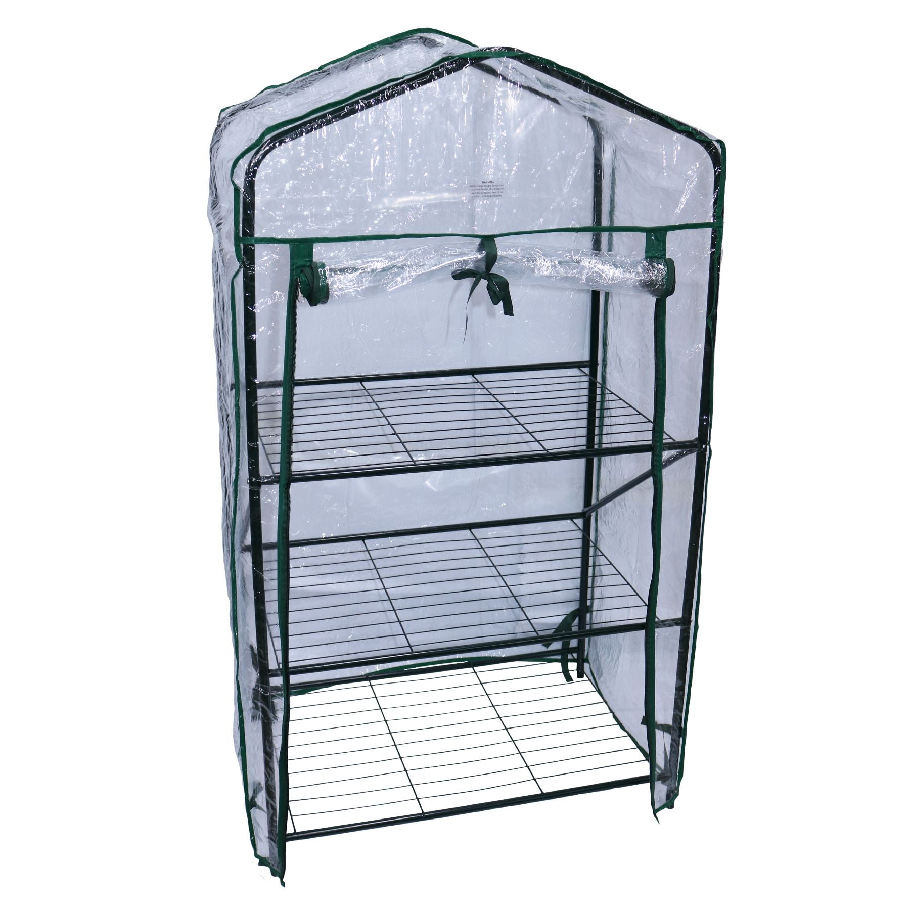 3 Tier Outdoor Mini Green House Growing Storage Room for Plants Steel ...