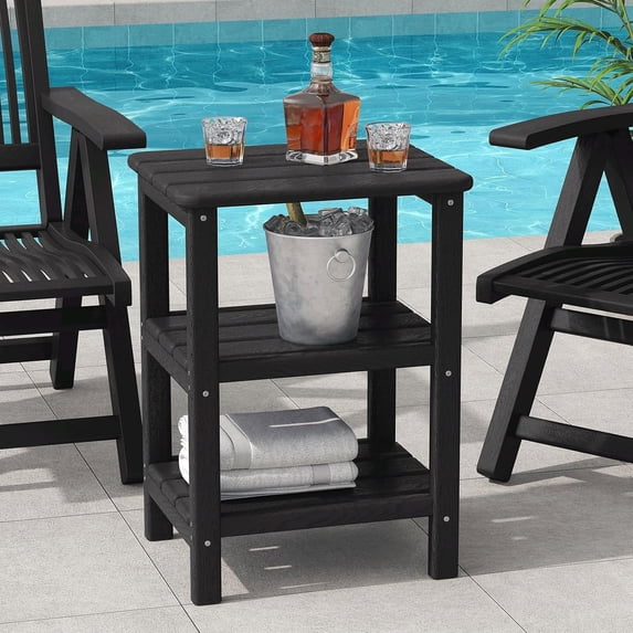 3 Tier Outdoor Side Table Adirondack Side Table HDPE End Table Patio ...
