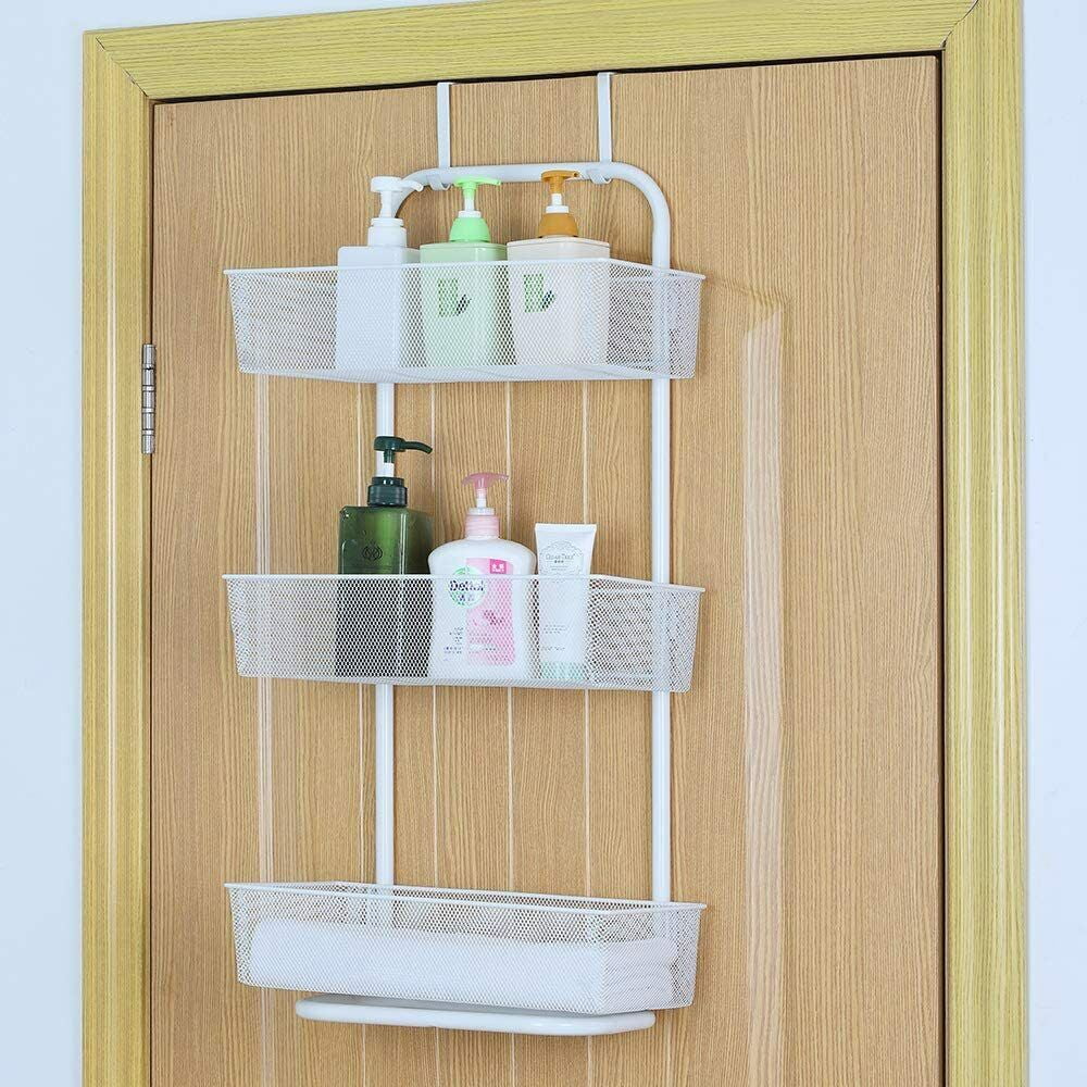 3-Tier Over The Door Mesh Storage Basket Hanging Shelf Metal Rack ...